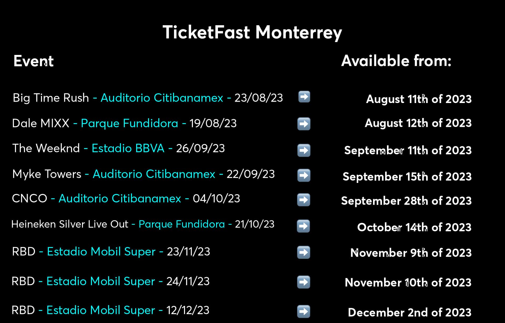 Know the release date of your tickets - Ticketmaster Blog